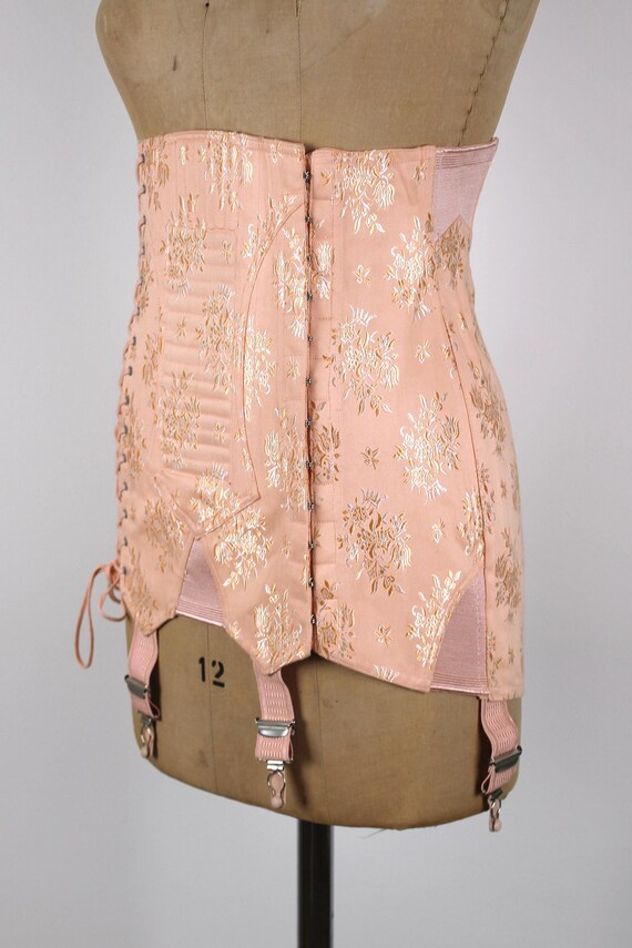 1960s Vintage Svelta Corset with Side Lacing, Pink B… - Gem
