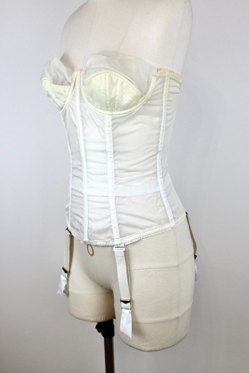 1950s Vintage "dama" White Shapewear Corselette, Vintage Basque, Sexy ...