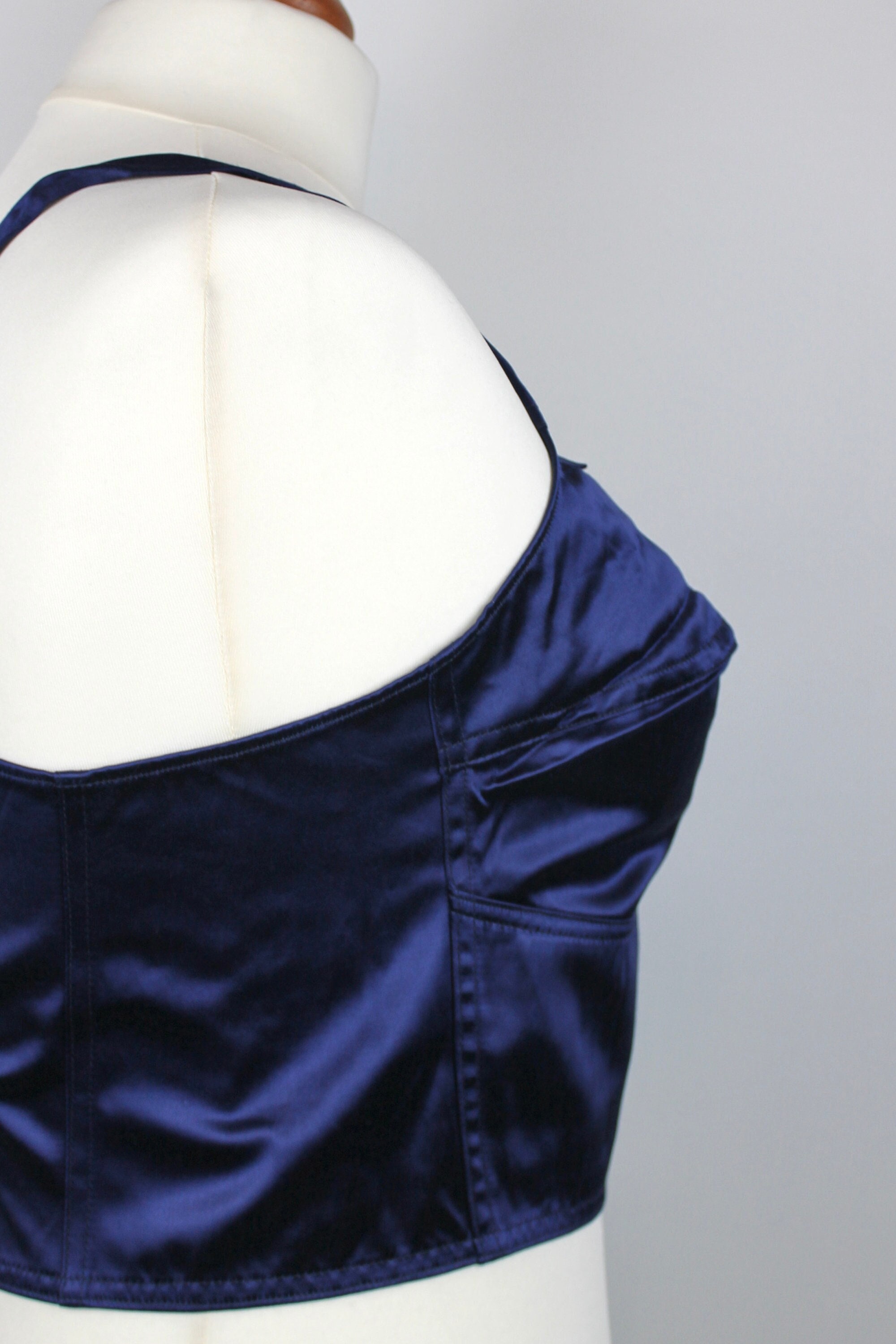 PLUS SIZE 1960's Vintage Blue Satin Bra, Dead Stock Vintage Bullet Bra ...