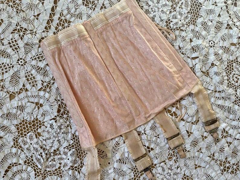 1920s Vintage Girdle "edera", 20s Pink Side Lacing Corset, Antique ...