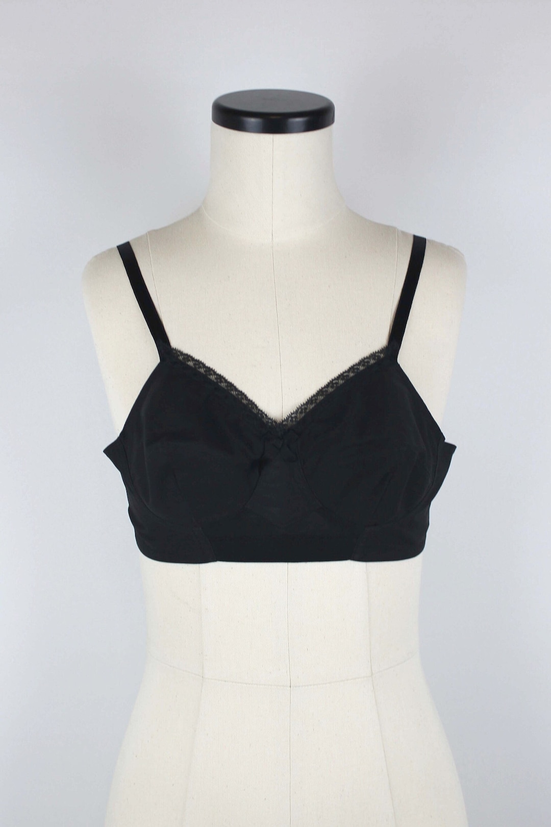 1960's Vintage Bra, 60s Mod Bra, Pointed Bra, Burlesque Lingerie, Black ...