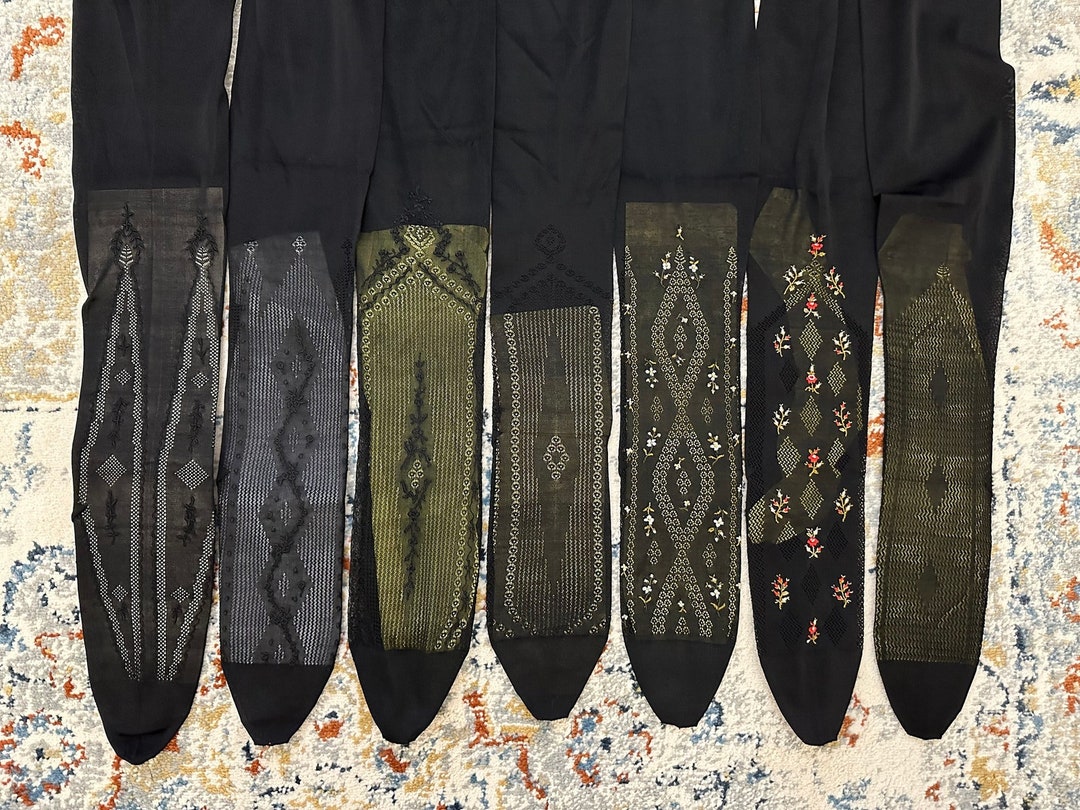 Antique Black or White Silk Stockings Samples, 800s Stockings, Antique ...
