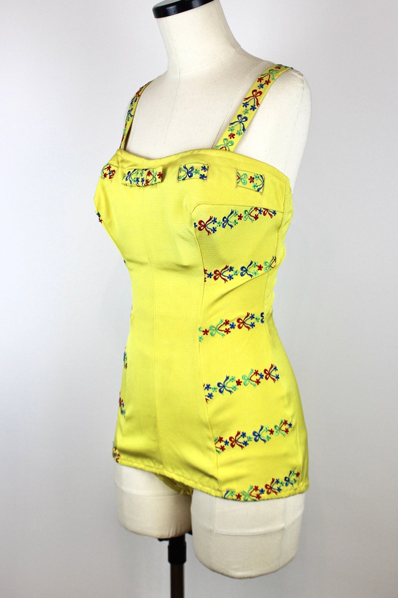 1950s Vintage Yellow Swimsuit "hippocamp", French Vintage Swim Wear ...