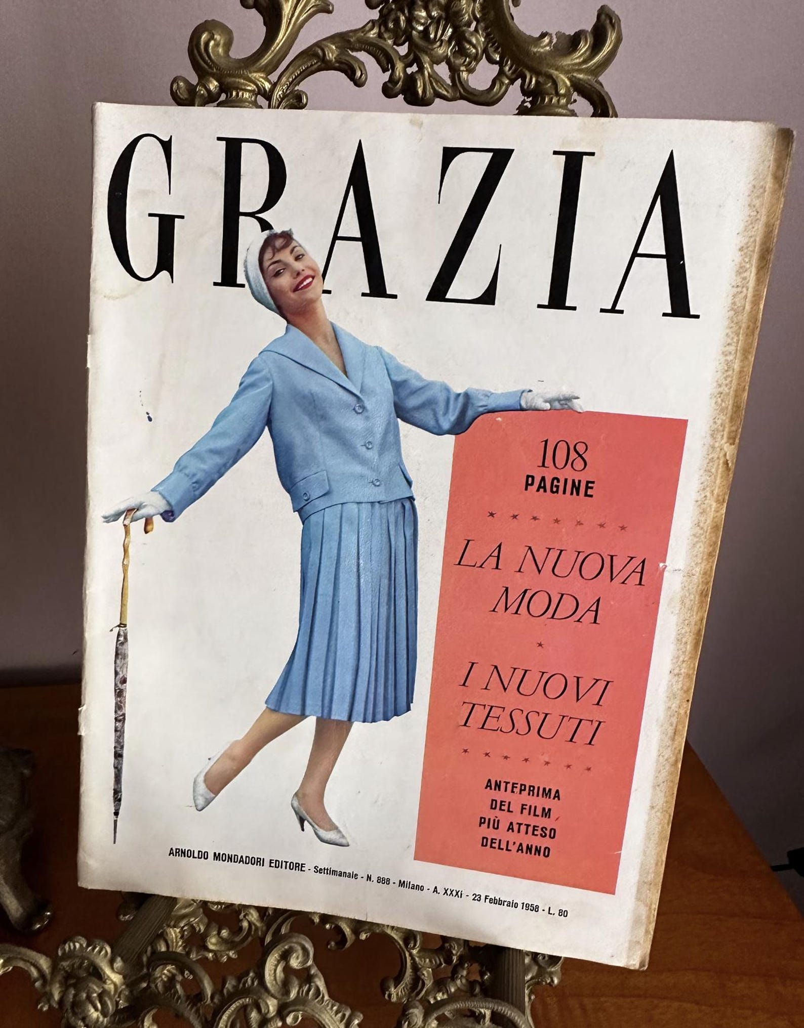 Grazia 1958 Fashion Magazine (italy), 1950s Vintage Magazine, Vintage ...