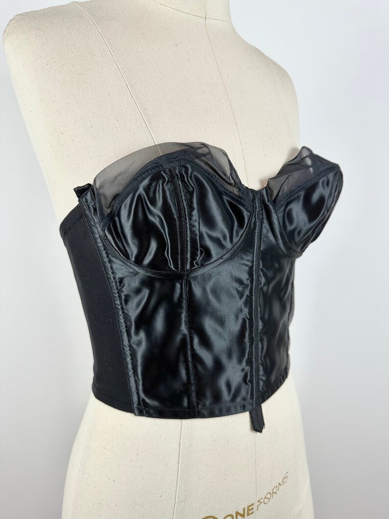 1950's Vintage rober Black Bustier Bra, Vintage Bullet Bra, Vintage ...