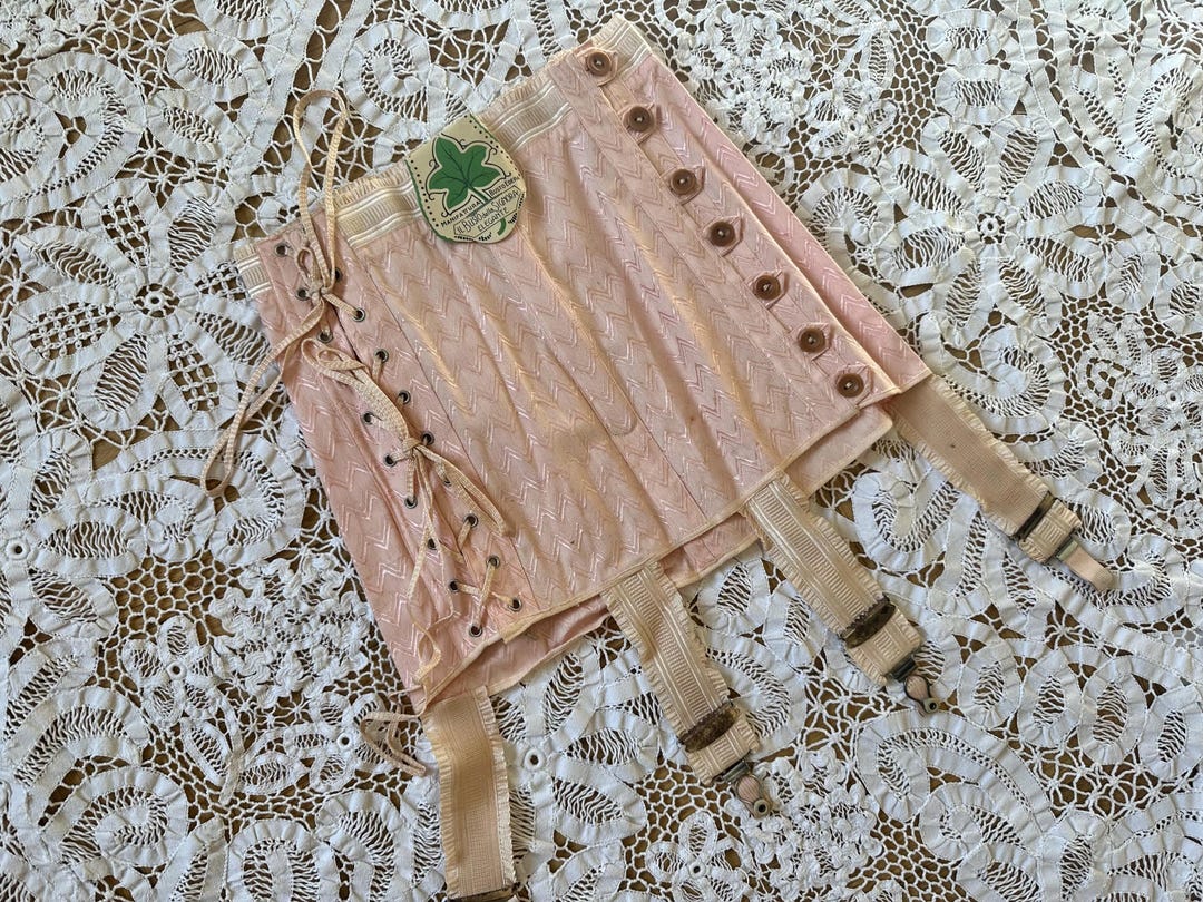 1920s Vintage Girdle "edera", 20s Pink Side Lacing Corset, Antique ...