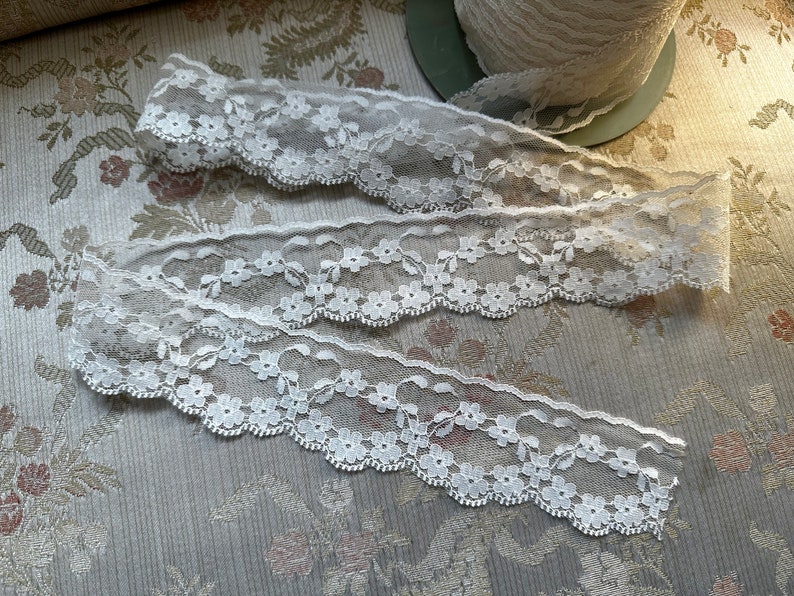 3 METRES, 1950s Vintage Ecru Nylon Lace, 4-5cm Wide Lace, Lace for ...