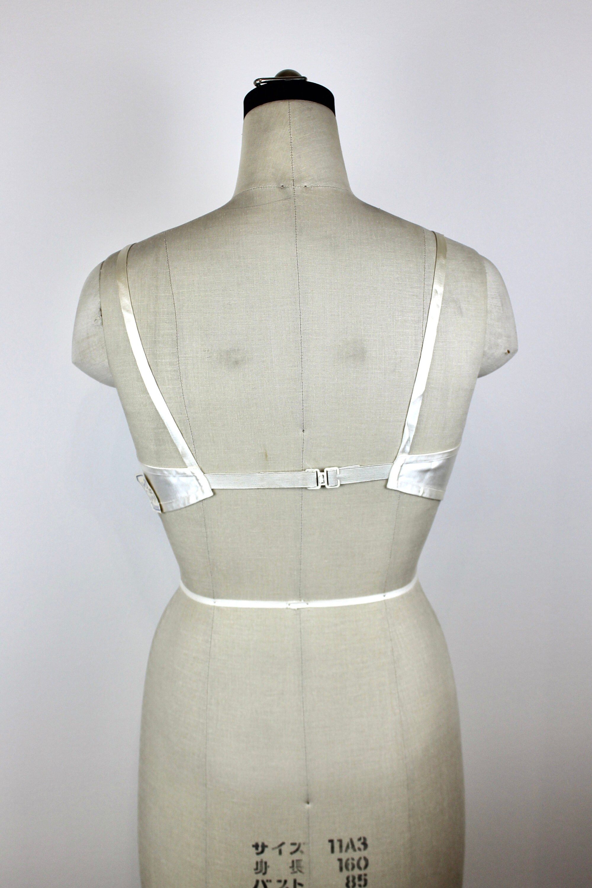 1950s Vintage White Satin Bra rose Marie, Vintage Satin Bra, Pointed ...