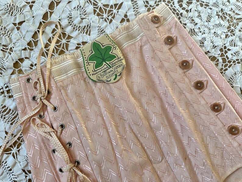 1920s Vintage Girdle "edera", 20s Pink Side Lacing Corset, Antique ...