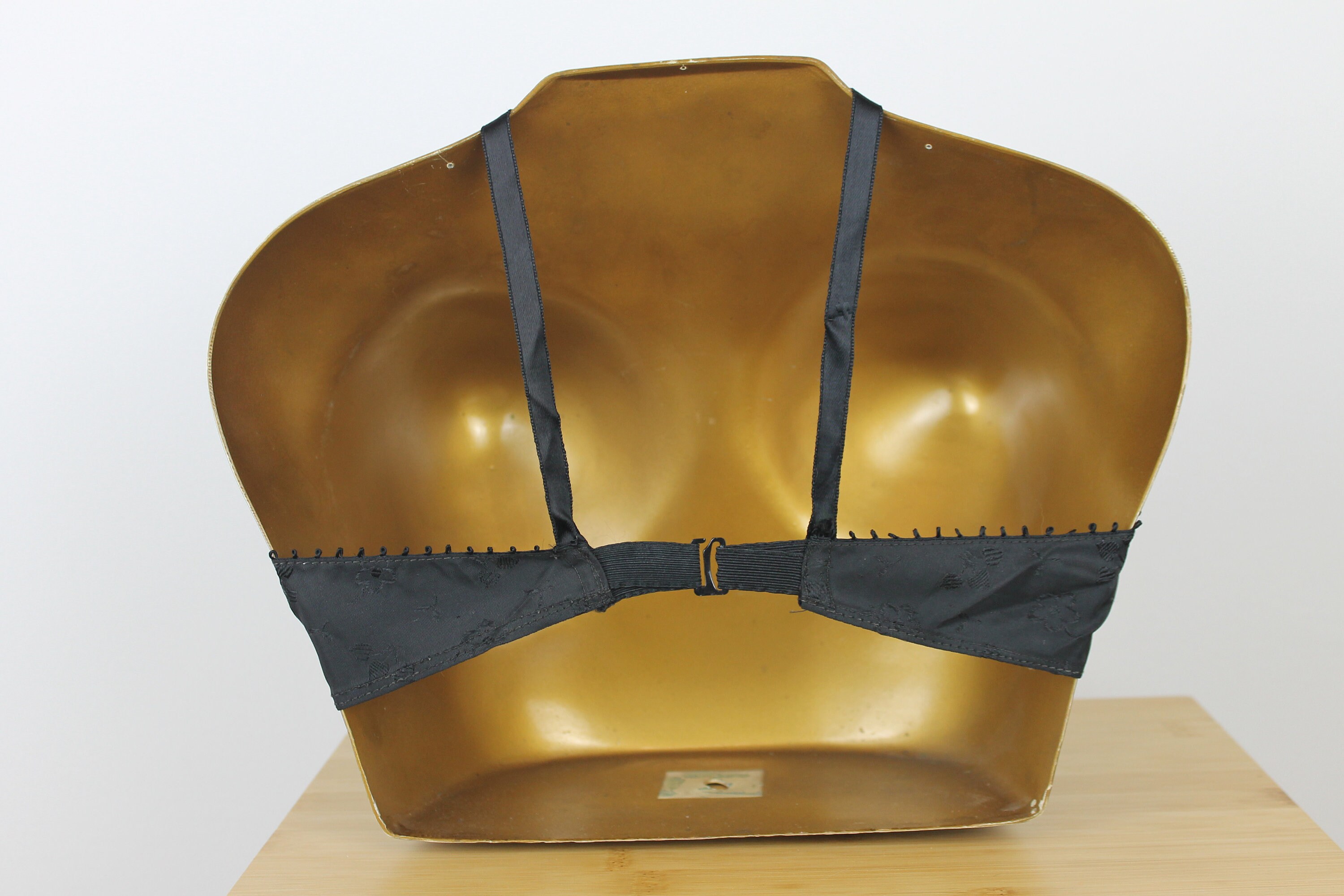 1940s Black Cotton Brocade Bra emmy, Vintage Brassiere, Pointed Bustier ...