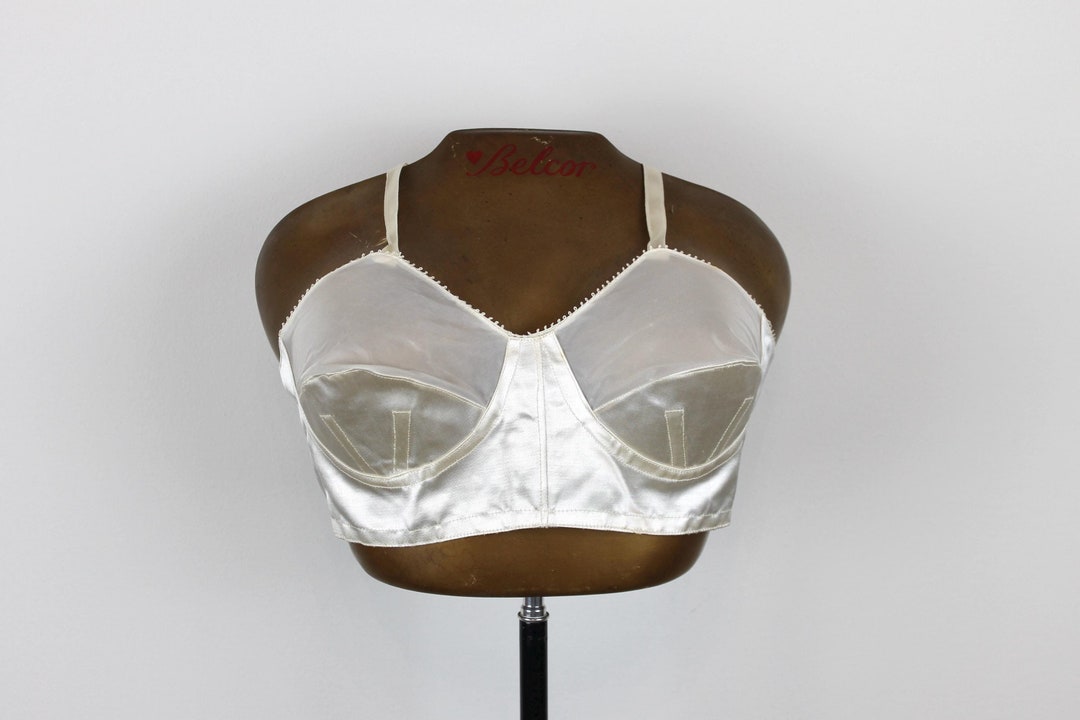 1950's Vintage Pink or White Satin Torpedo Bra, Deadstock Vintage ...