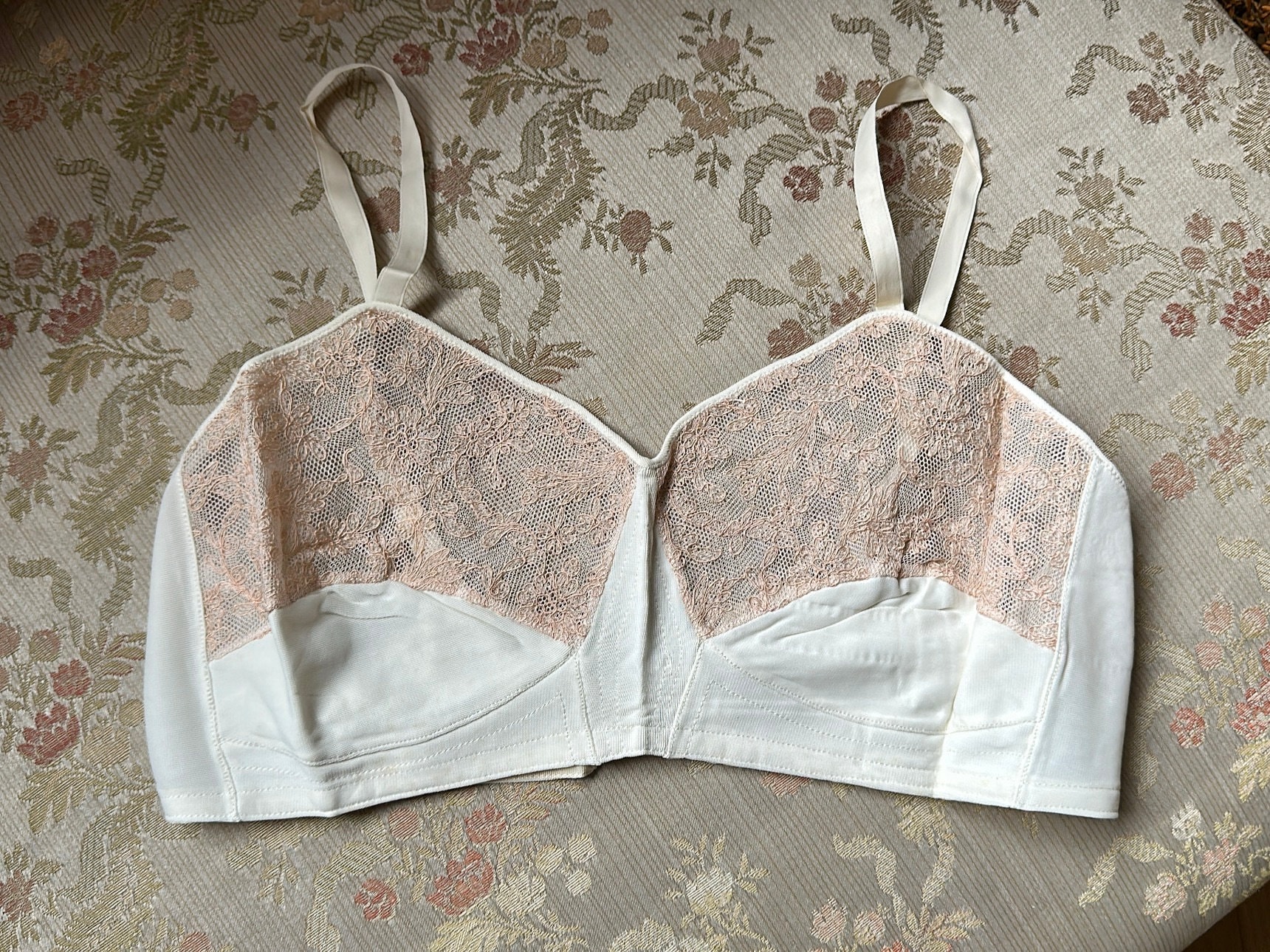 1930s Vintage Pink, Blue or White Rayon Tricot Bra, 1930s Pink Lace ...