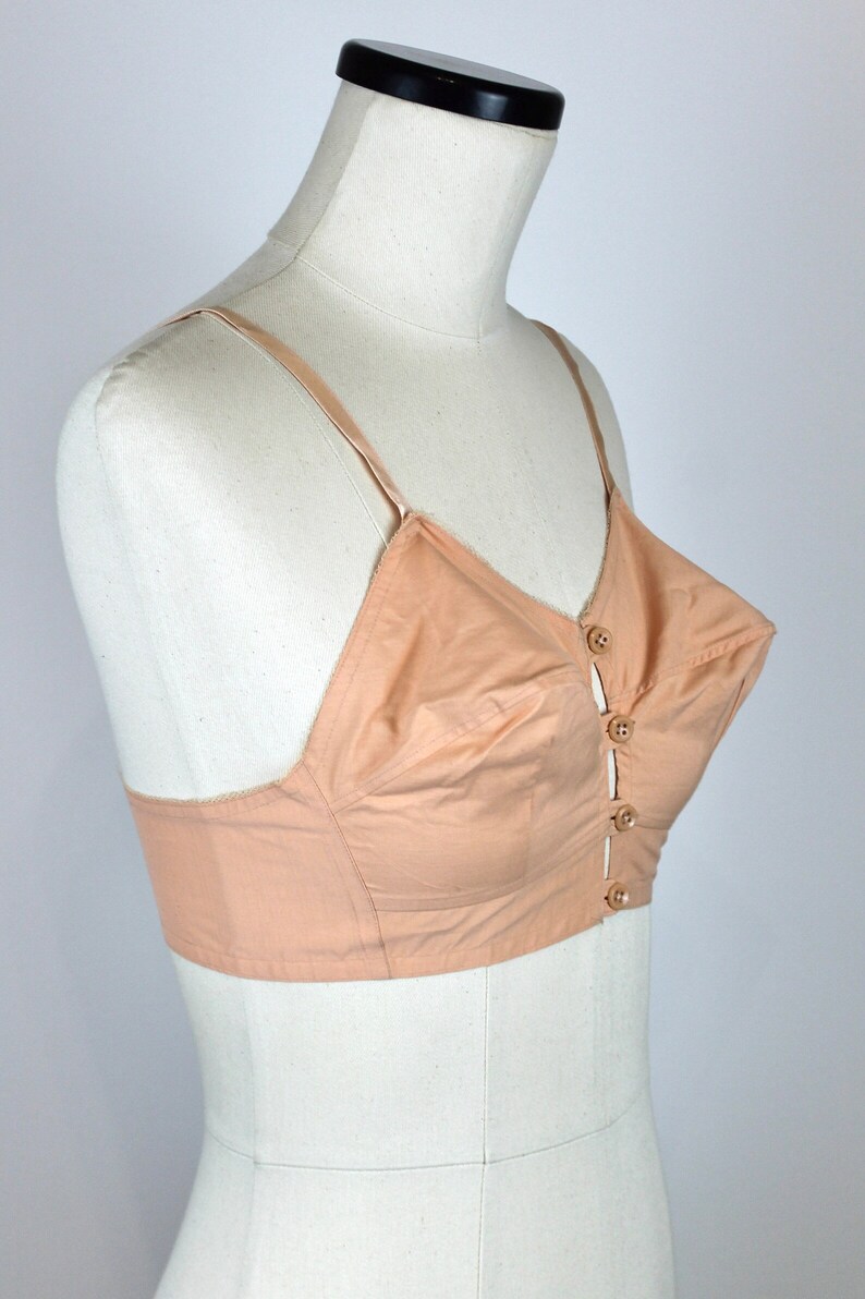 1950s Vintage Pink Cotton Bra Emmy 1950s Nude Brassiere Bustier Pin Up Lingerie Italian