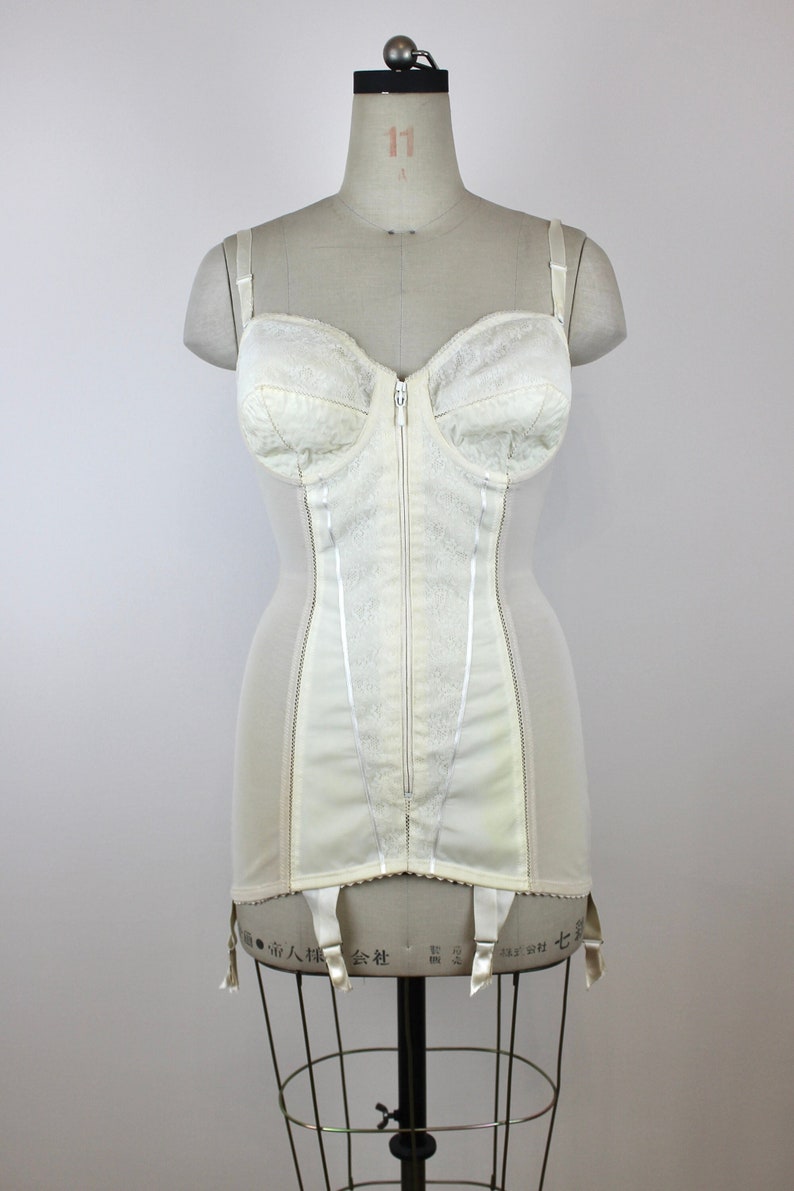 1960s Vintage diana White Shapewear Corselette, Vintage Basque, Sexy ...