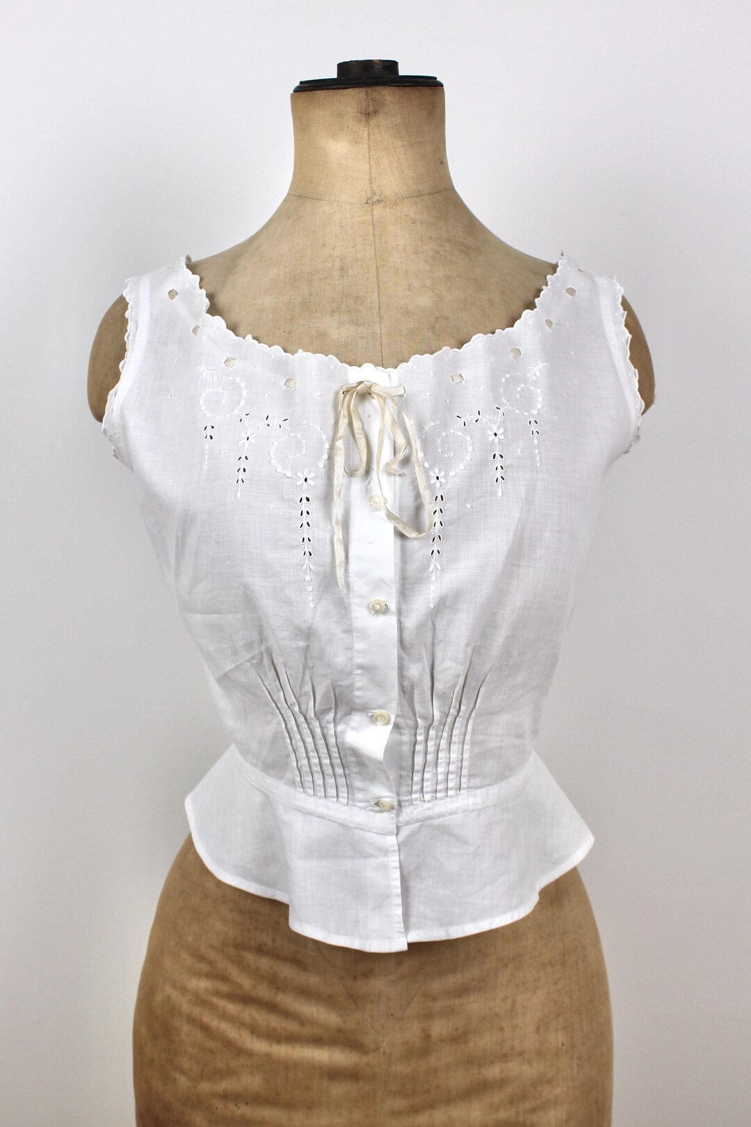 Antique Corset Cover, Victorian Camisole, Antique White Lace Top, 1800s ...