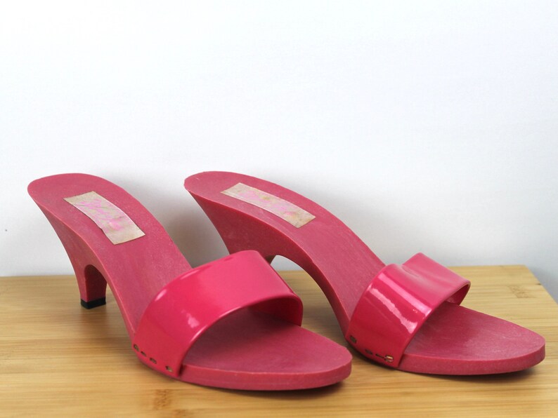 1960s Vintage Rubber Shoes , Vintage Pink Plastic Sabot, Fetish Shoes ...