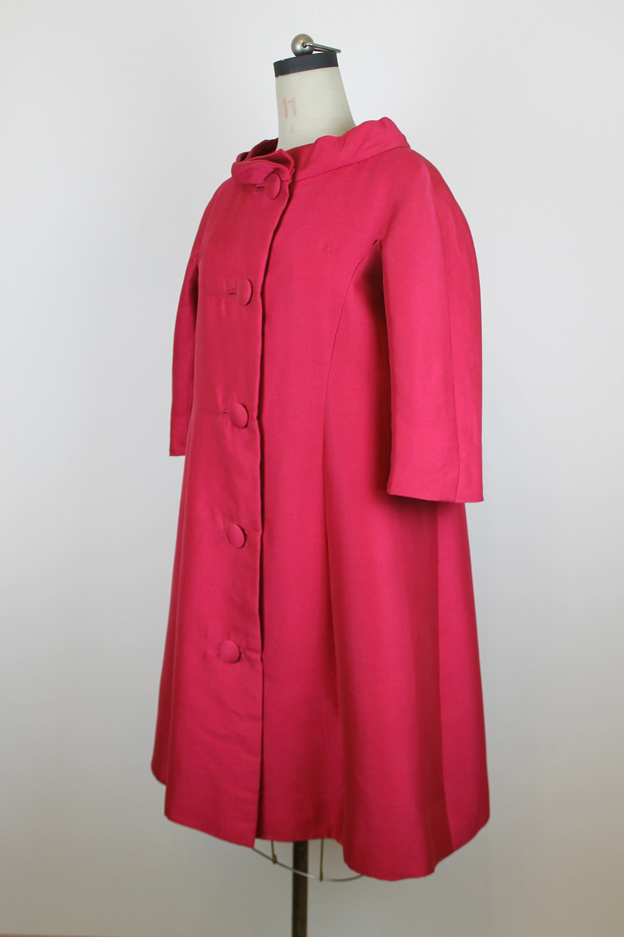 1960s Vintage JACQUES HEIM Overcoat With Button Details, 60s Vintage ...