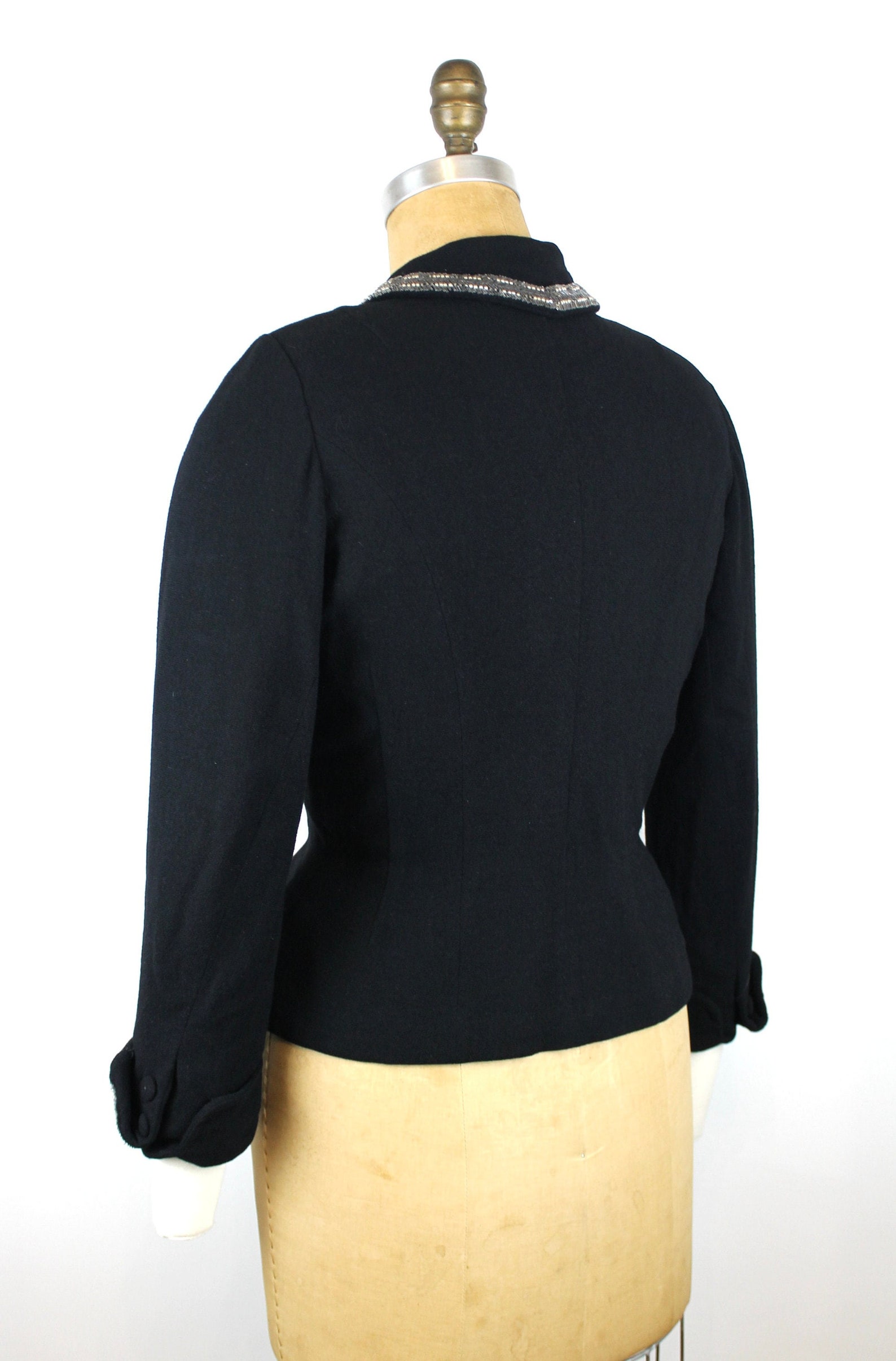 1950s Vintage paul Parnes Black Wool Bar Jacket, Nipped Hips 1950s Suit ...