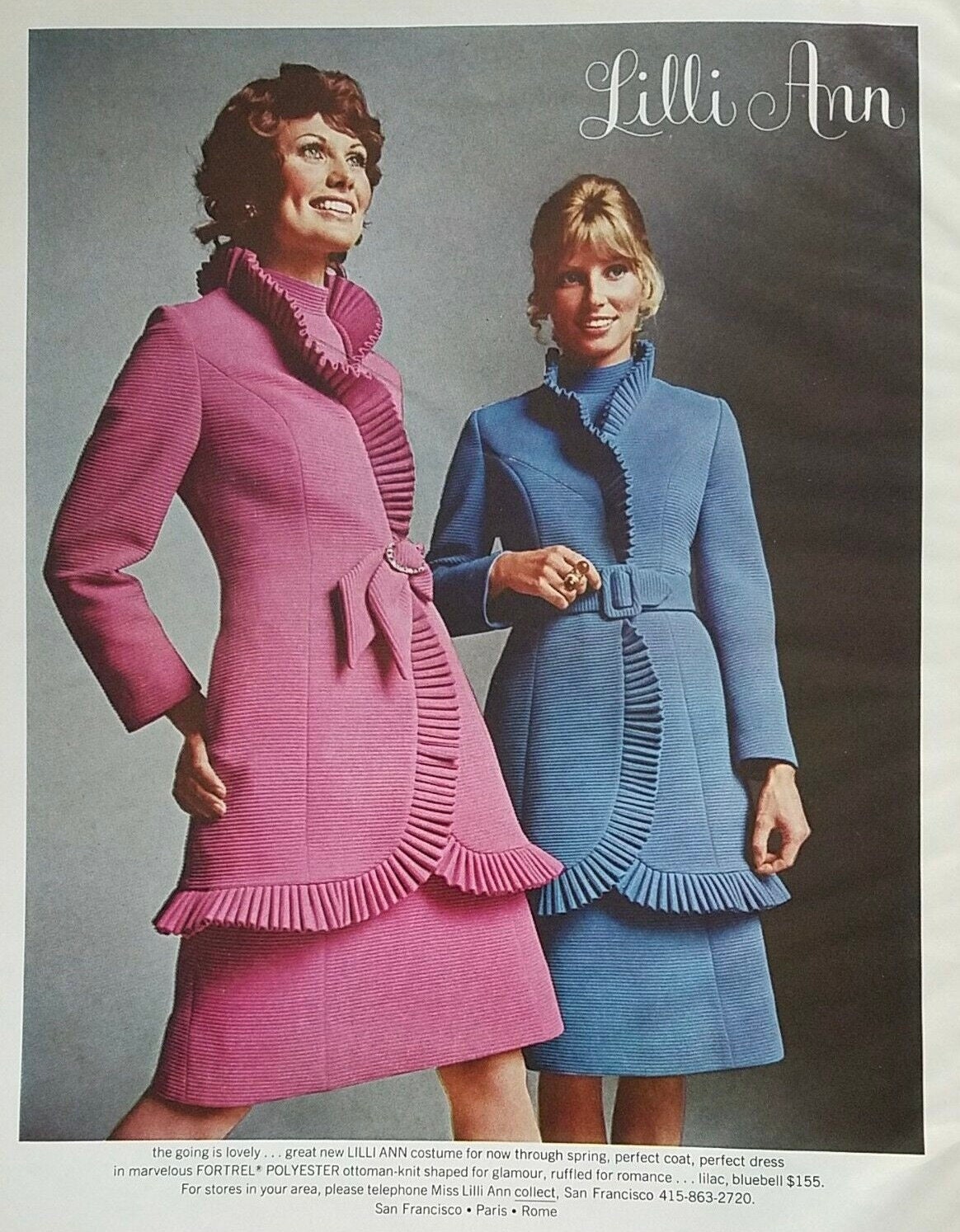 1970s Vintage LILLI ANN KNIT 2 Piece Set, Vintage Ladies Ensemble Dress ...