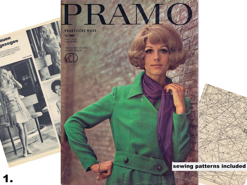 1960s Vintage Pattern Magazine PRAMO eastern Germany,praktische Mode ...