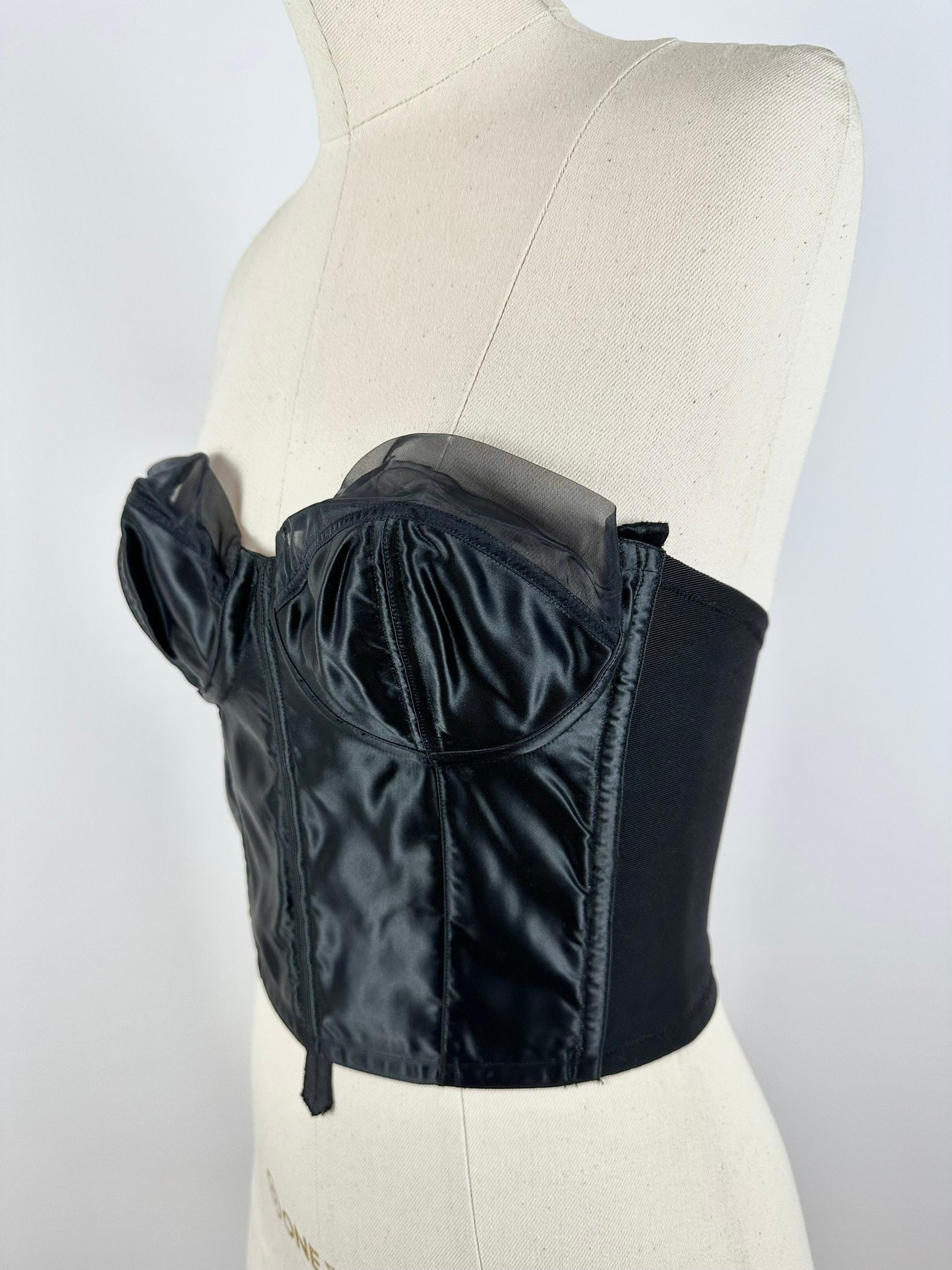 1950's Vintage rober Black Bustier Bra, Vintage Bullet Bra, Vintage ...