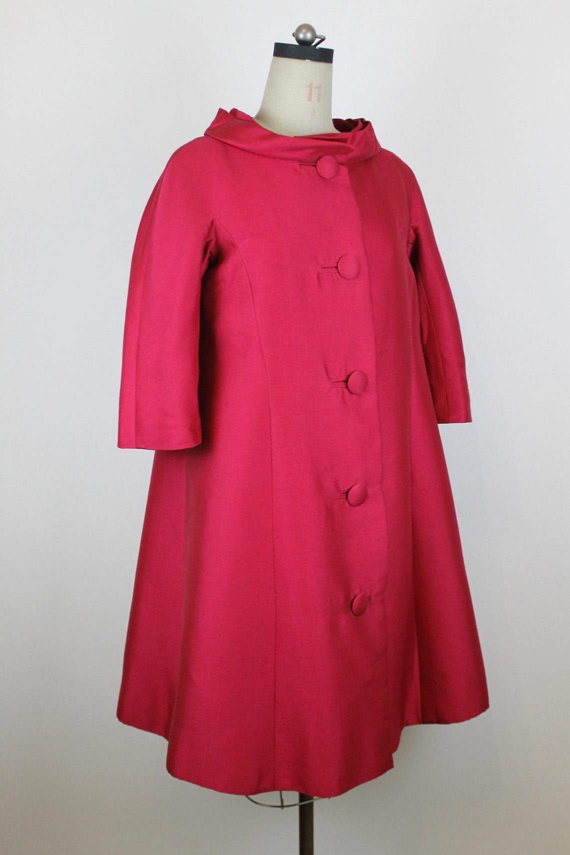 1960s Vintage JACQUES HEIM Overcoat With Button Details, 60s Vintage ...