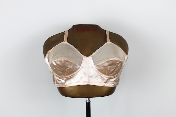 1950's Vintage Pink or White Satin Torpedo Bra, DeadS… - Gem