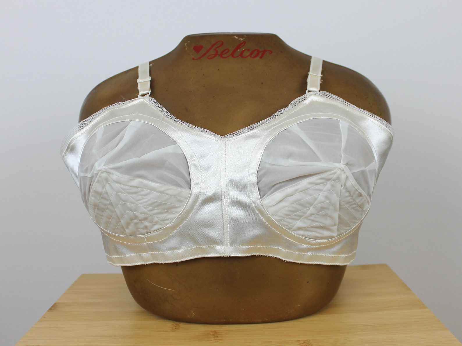 RARE 1950's Vintage Satin Torpedo Bra by 