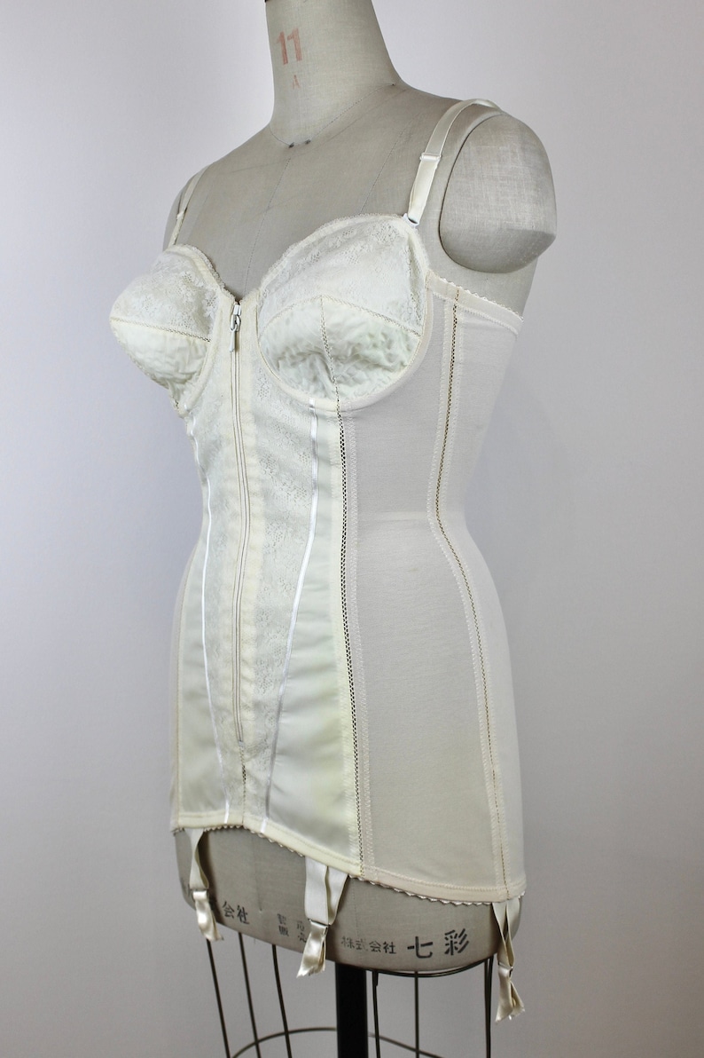 1960s Vintage diana White Shapewear Corselette, Vintage Basque, Sexy ...