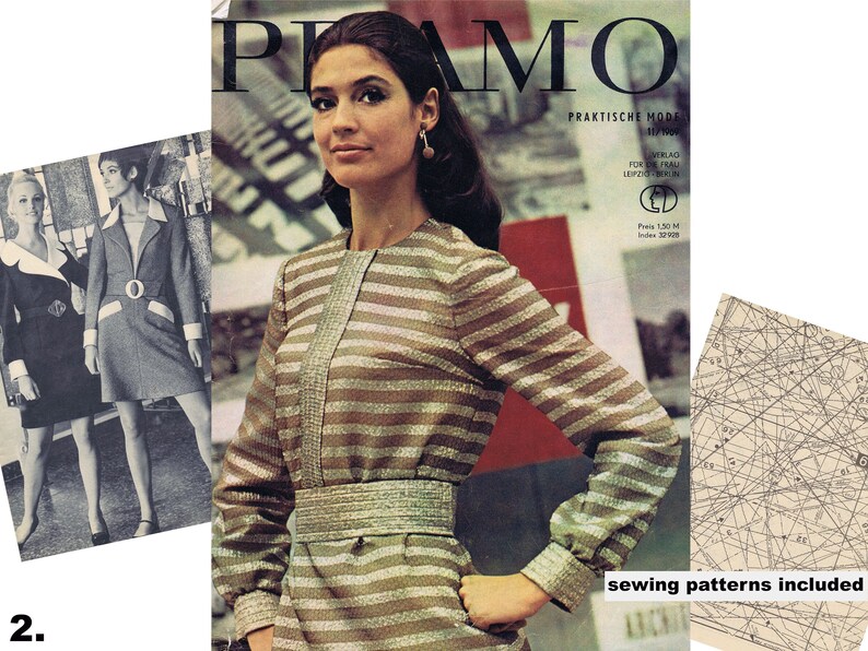 1960s Vintage Pattern Magazine PRAMO eastern Germany,praktische Mode ...
