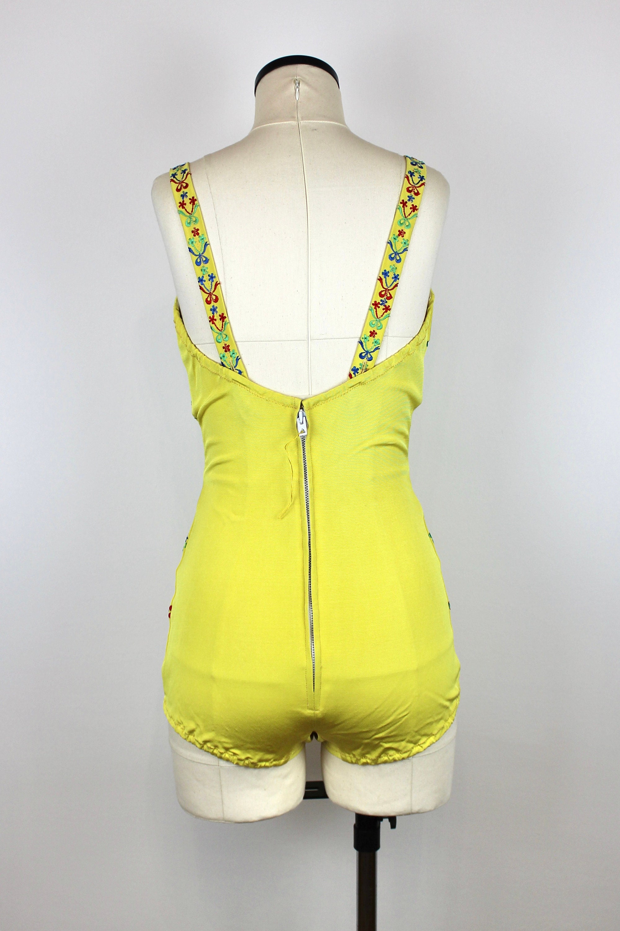 1950s Vintage Yellow Swimsuit "hippocamp", French Vintage Swim Wear ...