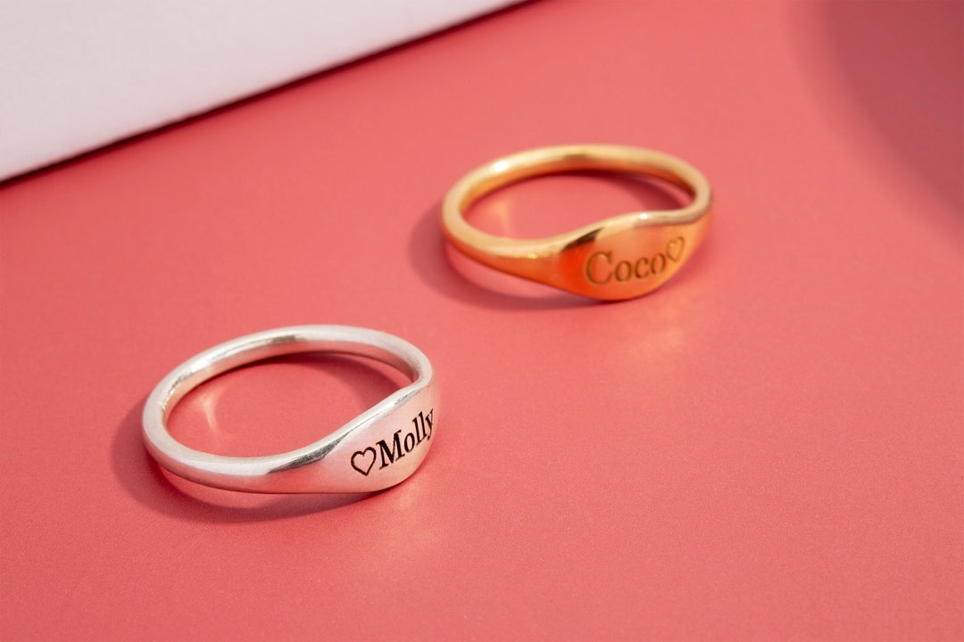 Personalized Engraved Ring - Unique Custom Name Ring - Custom Engraved ...