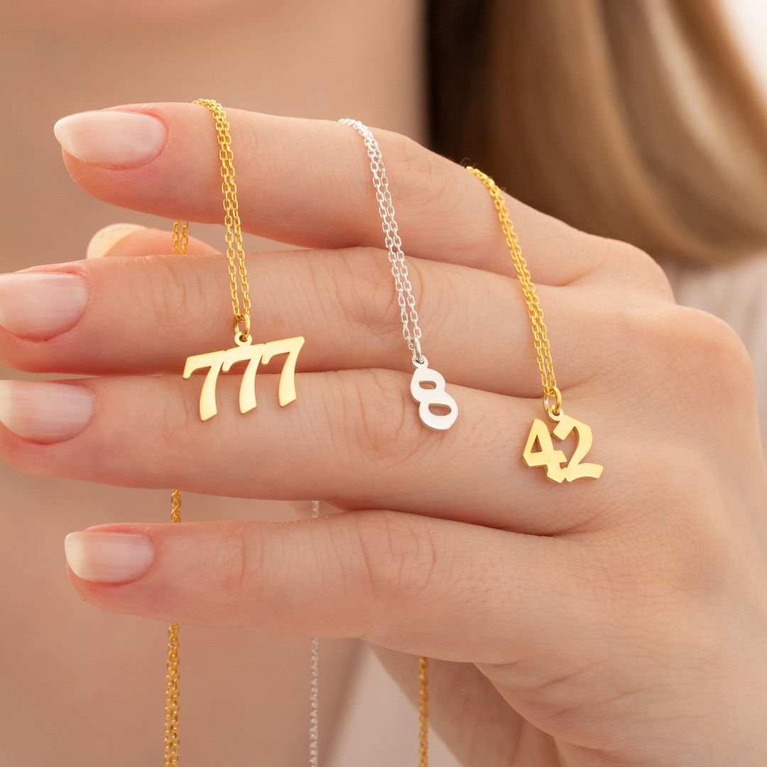 Custom Number Necklace, Pendant Customize Necklace, Number Jewelry ...