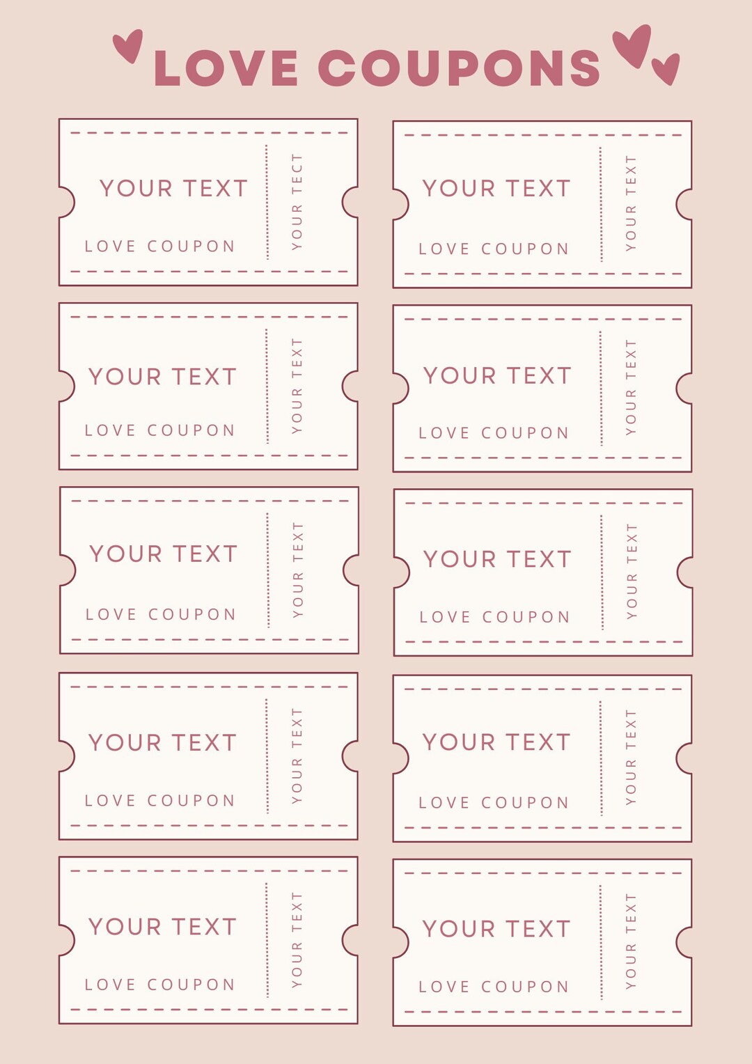 Valentines Day Vouchers Etsy