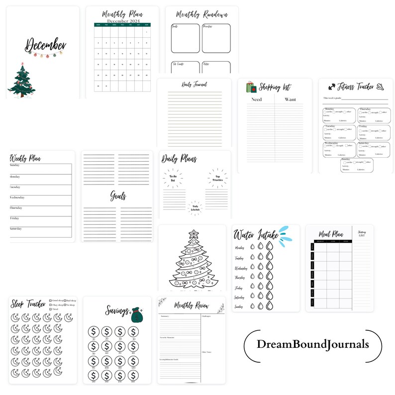 Advanced December 2024 Bullet Journal Printablemood Trackers Goal and ...
