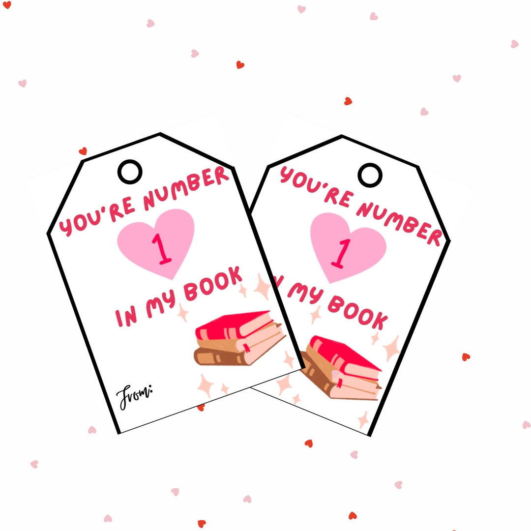 Valentine's Day Tags, Book Theme, Printable, Valentine Tags for Kids ...