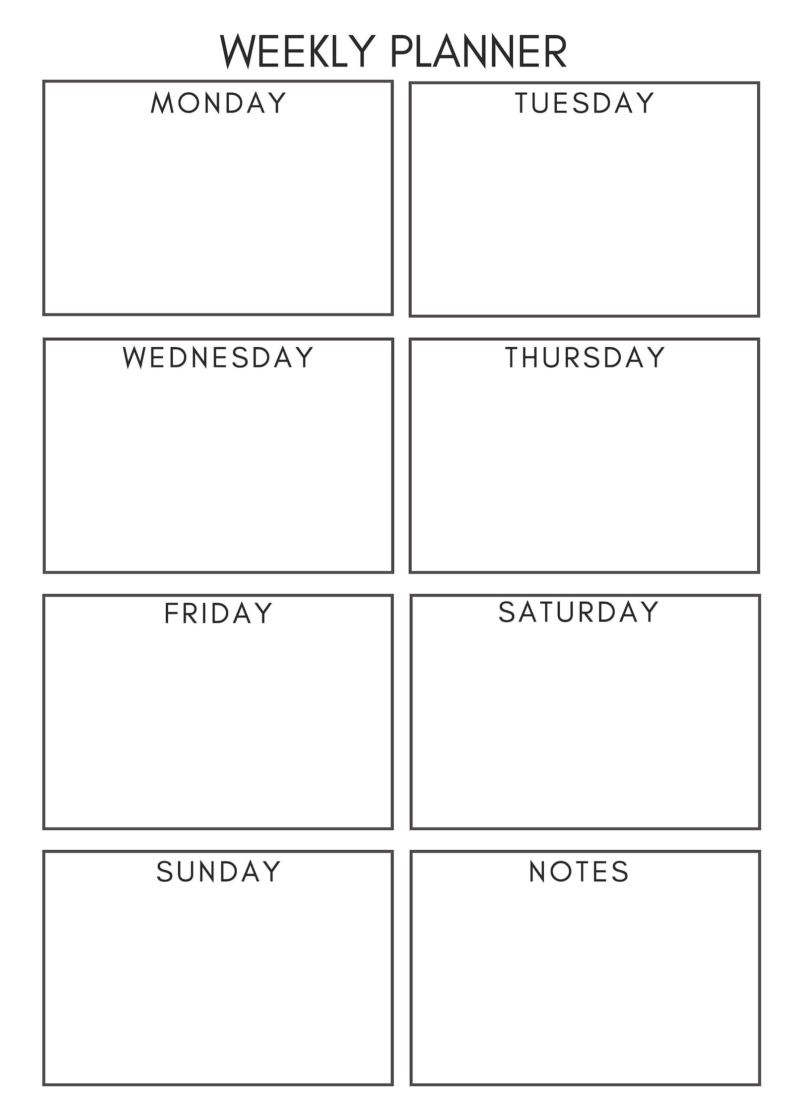 Minimalist Weekly Planner - Etsy