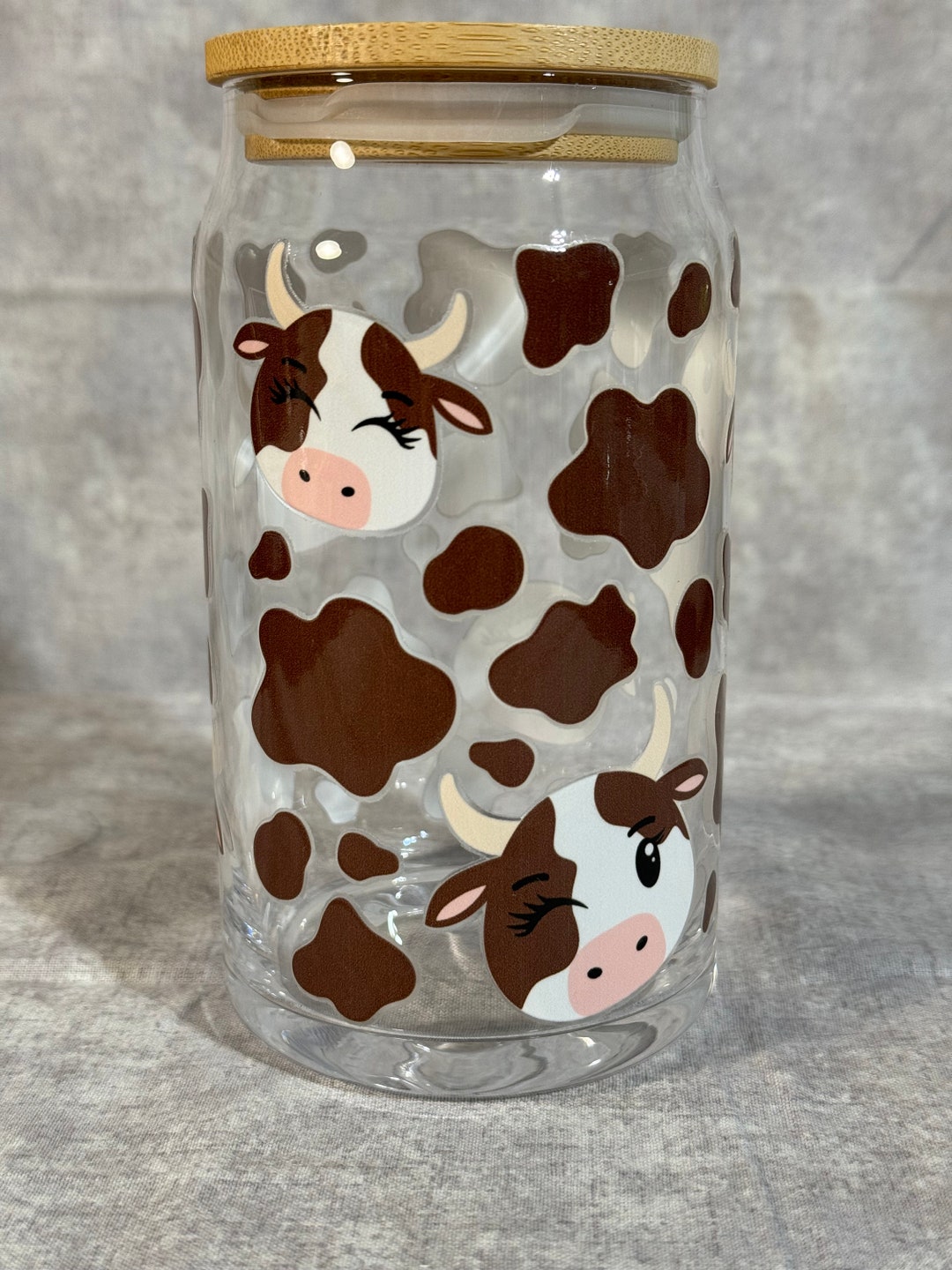 Brown Cow Glass Cup - Etsy