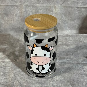 Cow Print Glass Cup - Etsy