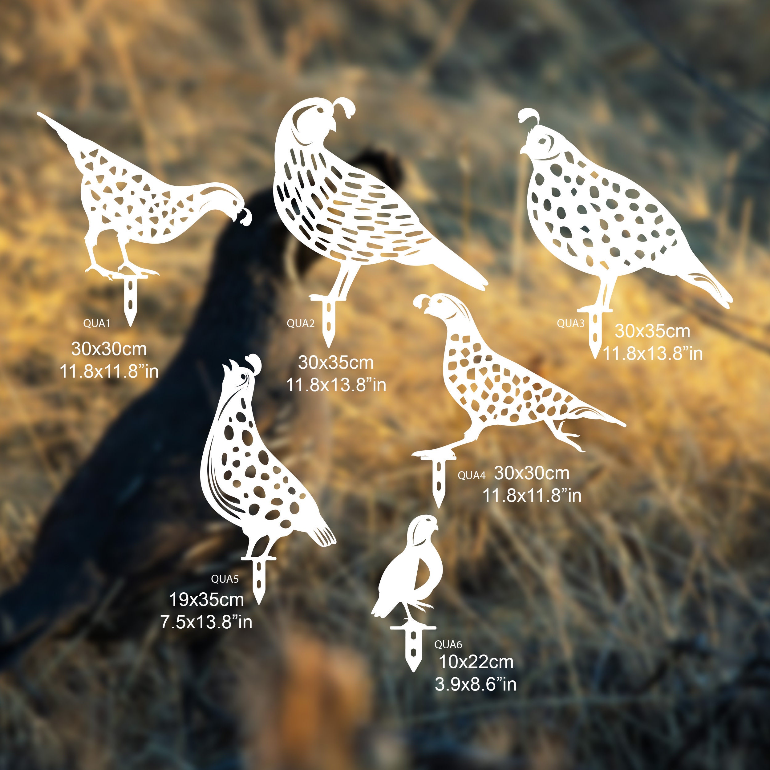 Quail Yard Art Set Decoration Outdoor Quail Decor for Your Lawn - Etsy