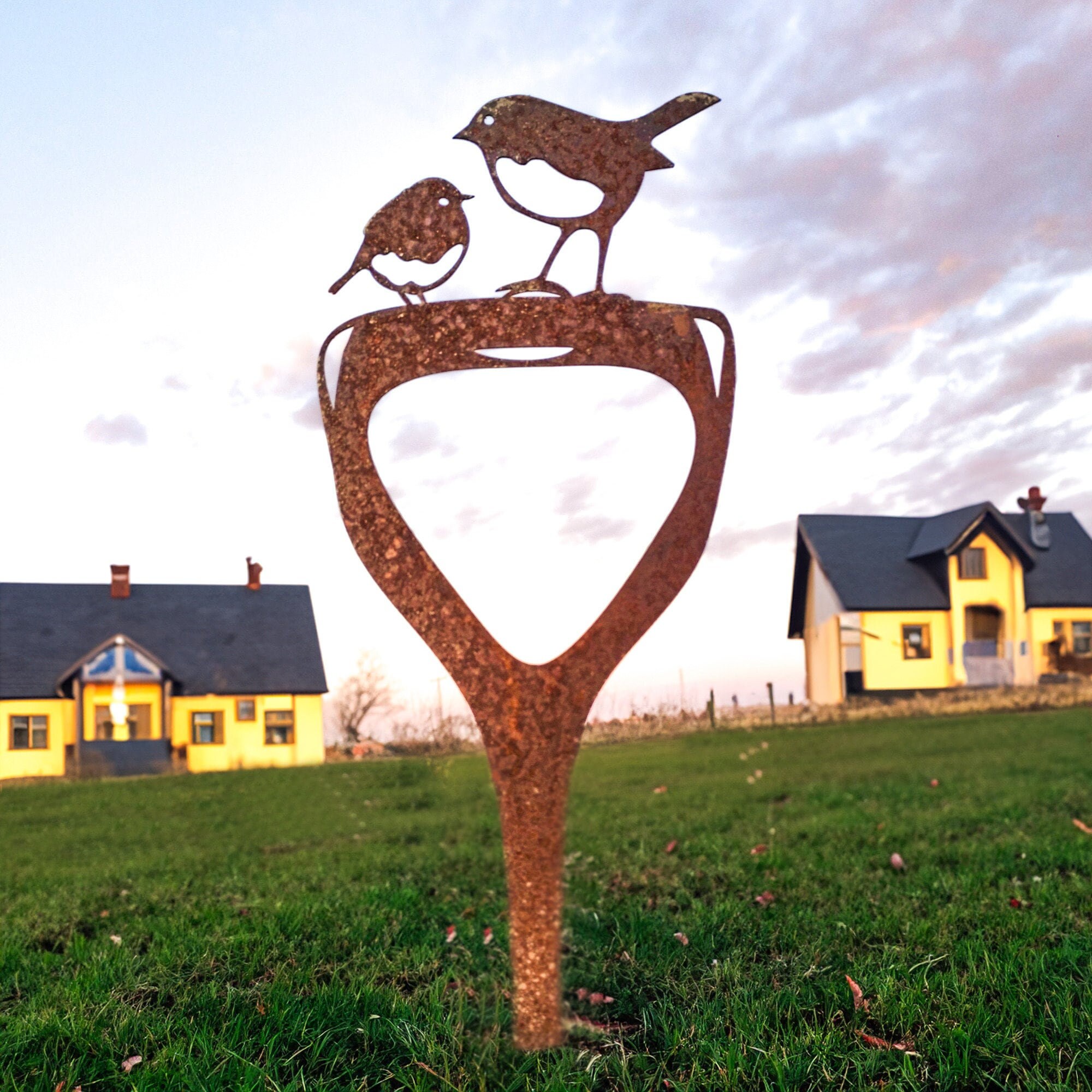 Garden Fork Shovel Spade Robin Garden Yard Art Metal Garden Stake - Etsy