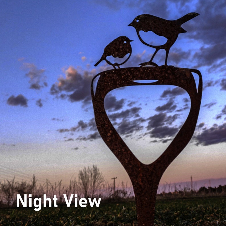 Garden Fork Shovel Spade Robin Garden Yard Art Metal Garden Stake - Etsy