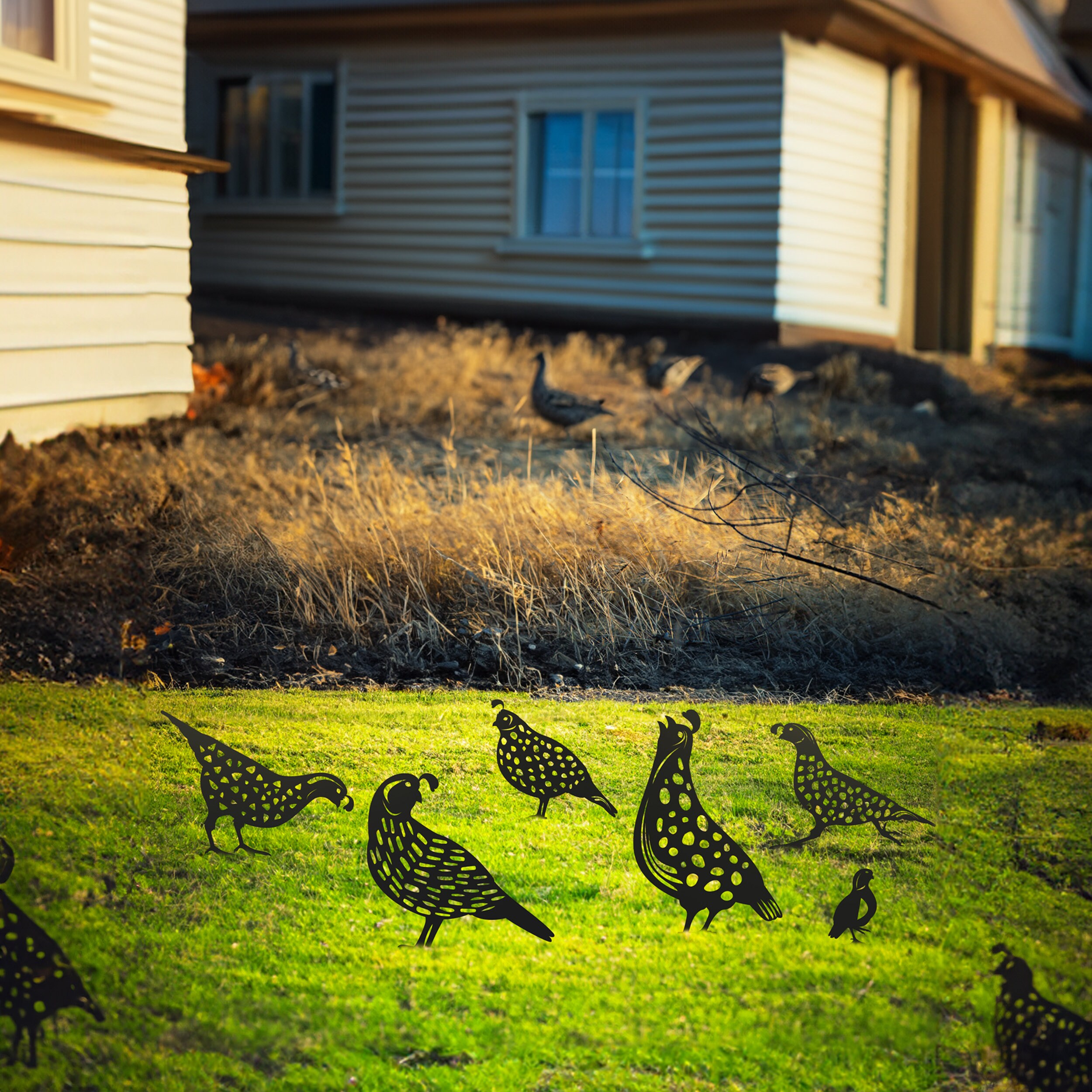 Quail Yard Art Set Decoration Outdoor Quail Decor for Your Lawn - Etsy