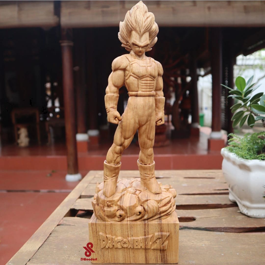 Dragon Ball Vegeta Figure Handcrafted Art Sculpture Walnut Material ...