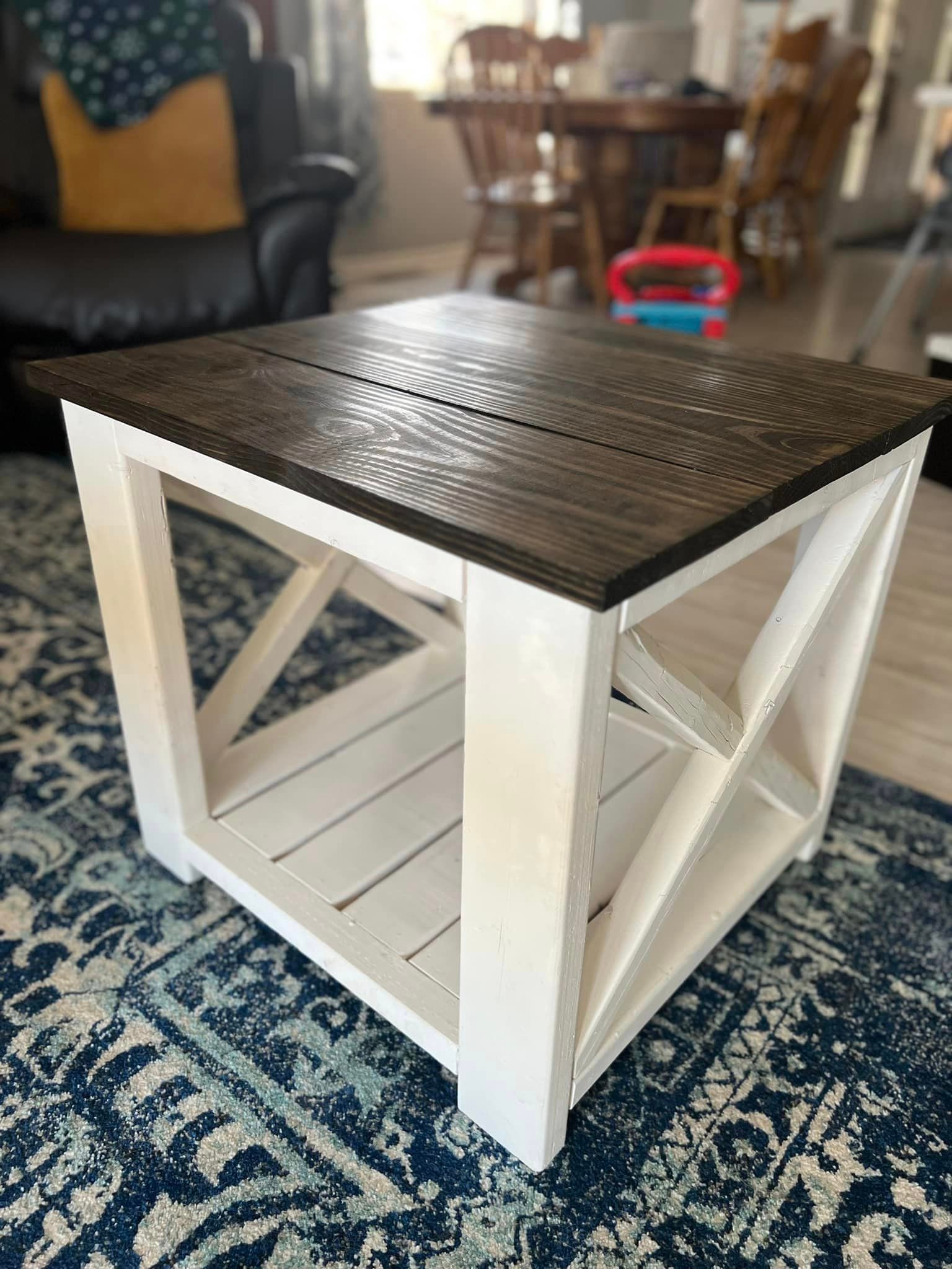 Rustic Farmhouse Side Table With Half Lap Joints - Etsy