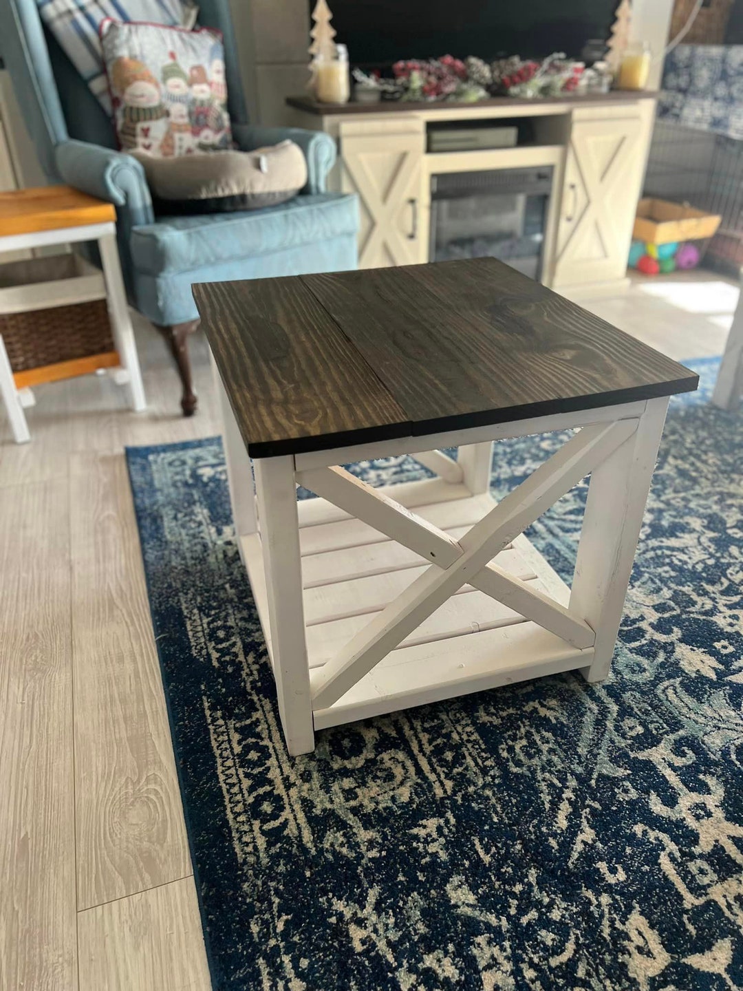 Rustic Farmhouse Side Table With Half Lap Joints - Etsy