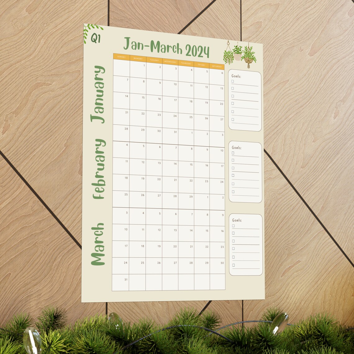 2024 Quarterly Calendar Vertical Posters Bundle - Etsy