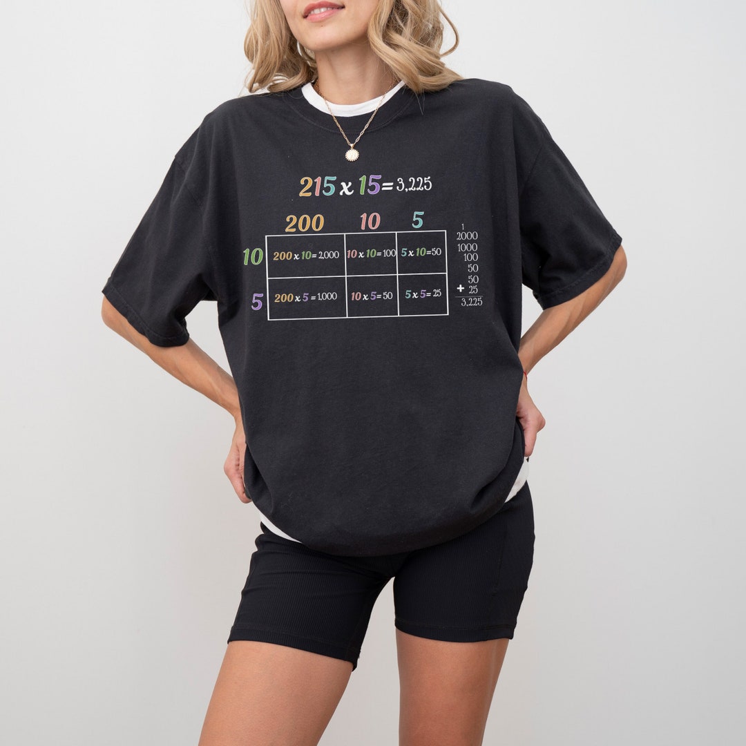 Multiplication Mastery Tee - Educational T-shirt With Area Model ...