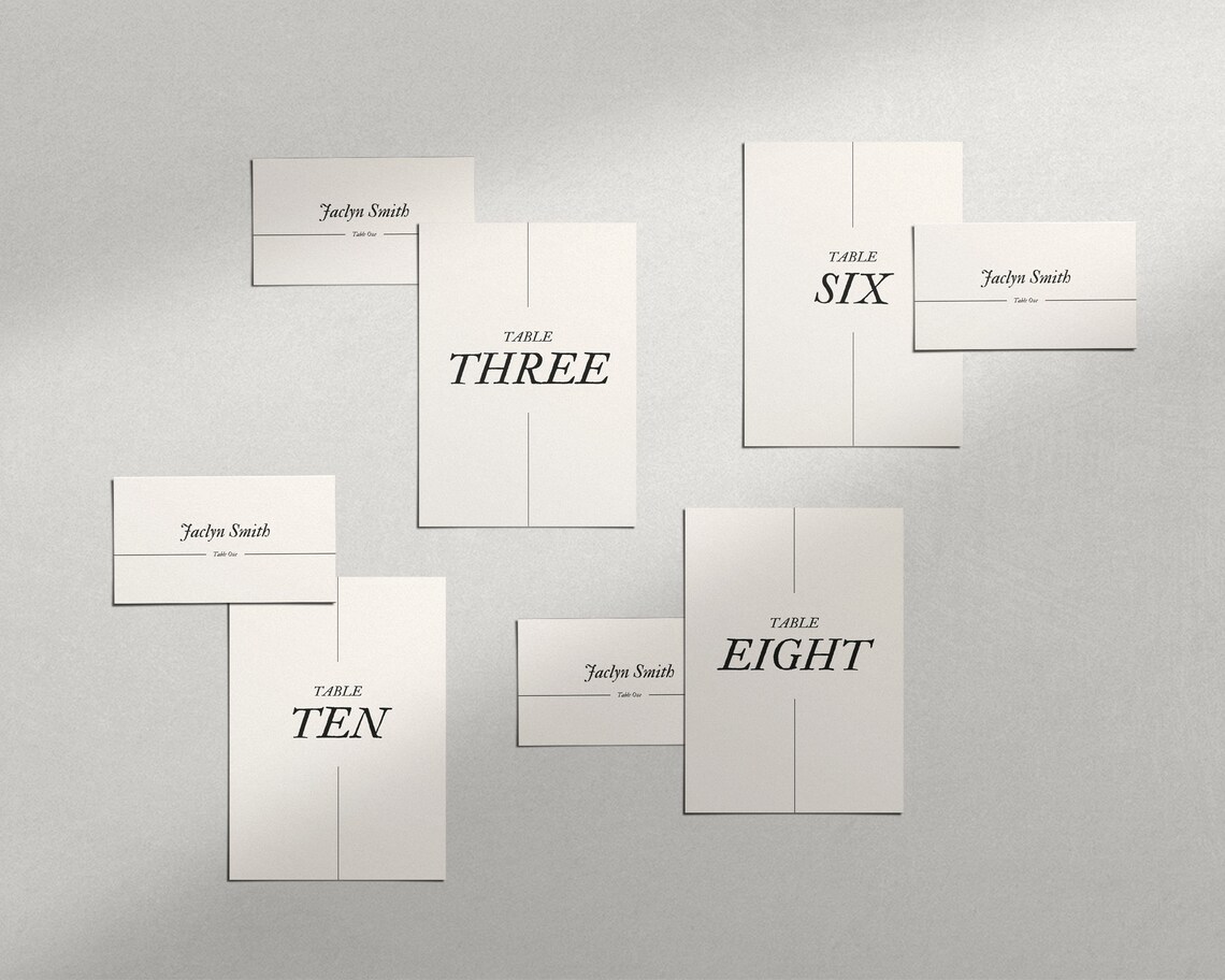 Printable Wedding Table Number Signs and Placeholder Cards Templates ...