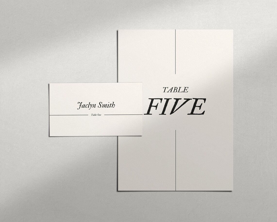 Printable Wedding Table Number Signs and Placeholder Cards Templates ...